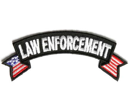 Law Enforcement US Flag Small Rocker PATCH | Police Patches -TheCheapPlace