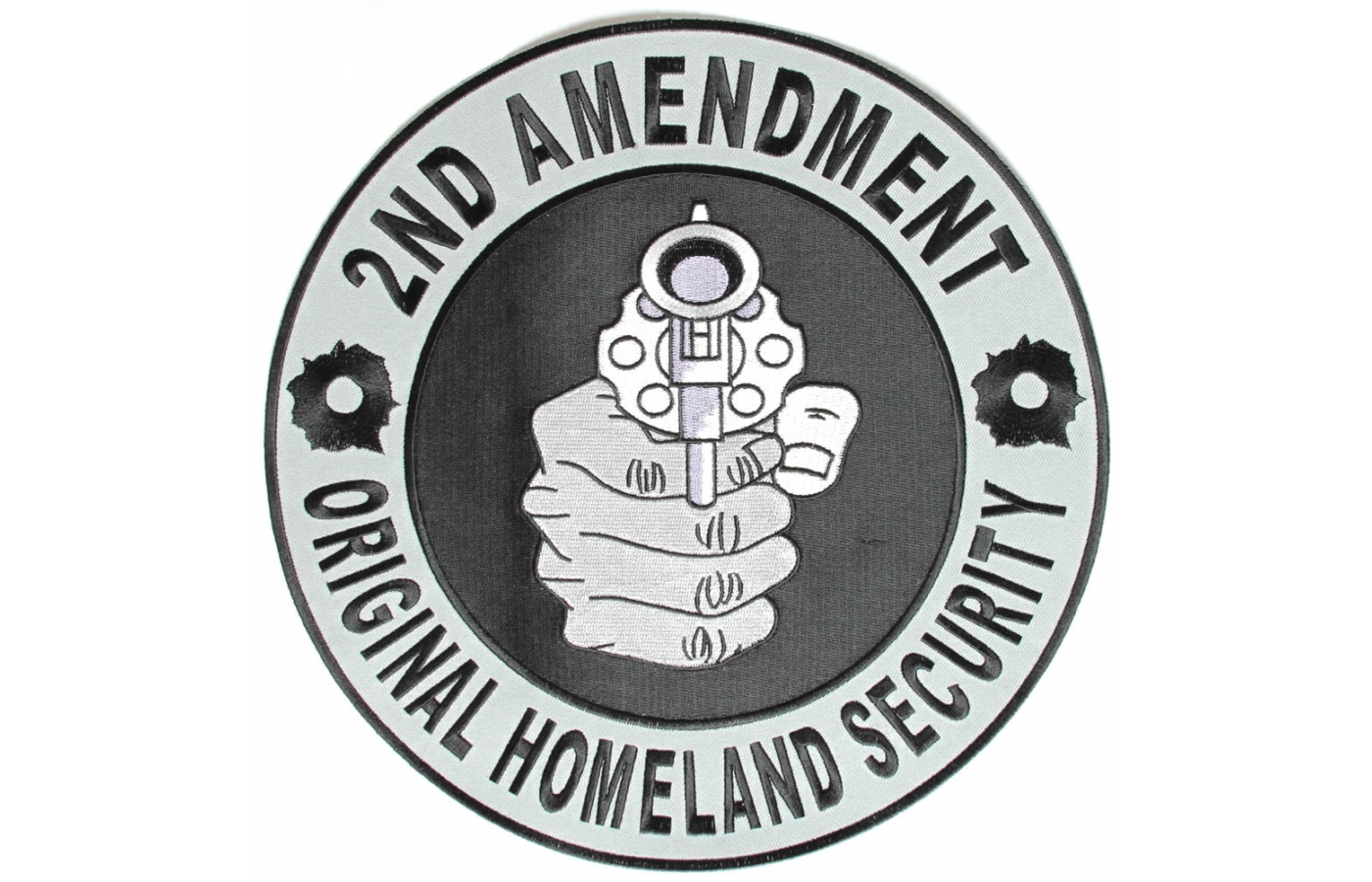2nd Amendment Pointing Gun Large Patch | Embroidered Patches