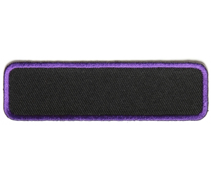 Blank Name Tag Patch Purple Border | Blank Patches -TheCheapPlace