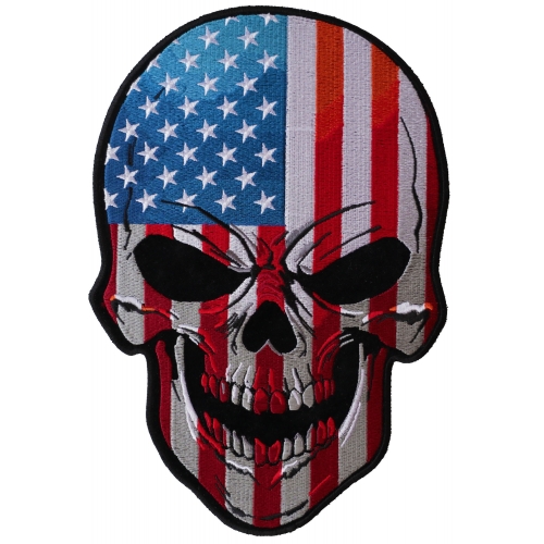 USA Skull Embroidered Iron on Patch - TheCheapPlace