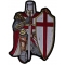 Red Kneeling Knight Patch, Large Christian Back Patches by Ivamis Patches
