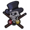 Skull and Pool Sticks Patch, Biker Skull Patches by Ivamis Patches