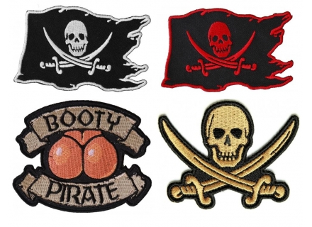 Iron On Pirate Sword Skull Patch | Embroidered Patches by Ivamis Patches