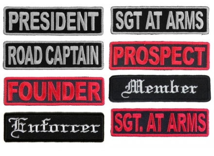 President - Embroidered Iron on MC Rank Patch by Ivamis Patches