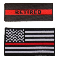 Red Stripe Fire Department Patches - Sew or Iron on - Embroidered ...