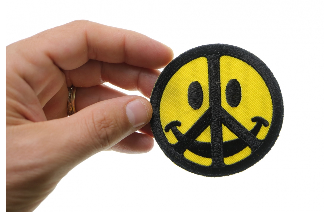 Smiley Face Peace Patch | Embroidered Patches