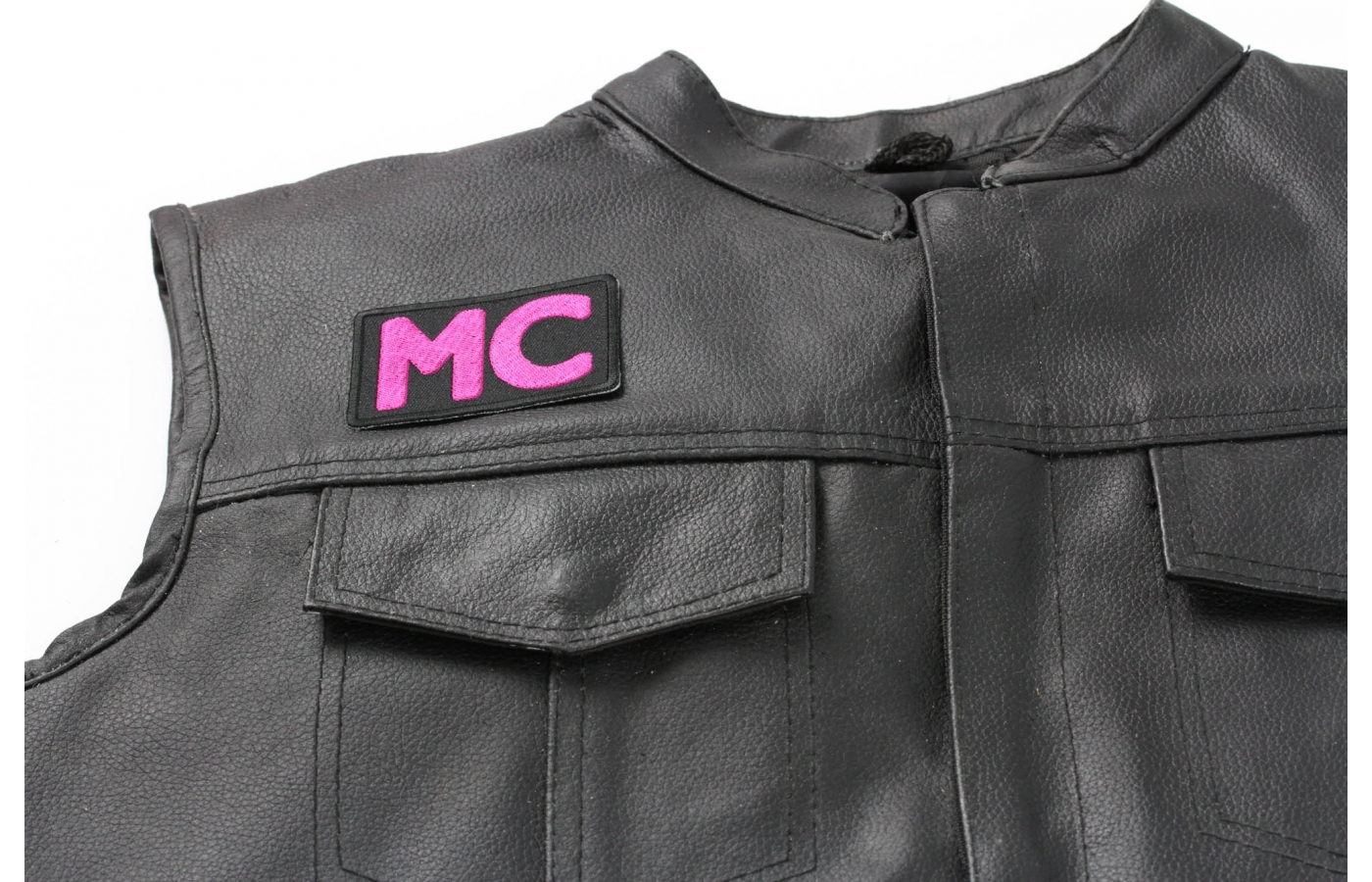 Pink MC Patch - Embroidered Iron On Motorcycle Club Patch by Ivamis Patches