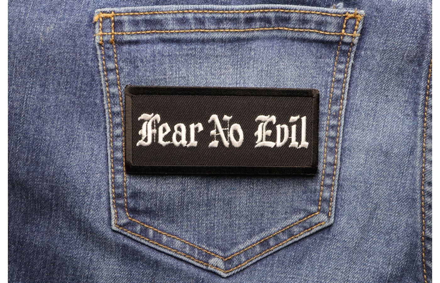 Fear No Evil Iron On Biker Patch | Embroidered Patches by Ivamis Patches