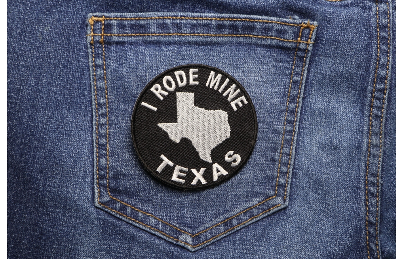 I Rode Mine To Texas Biker Patch