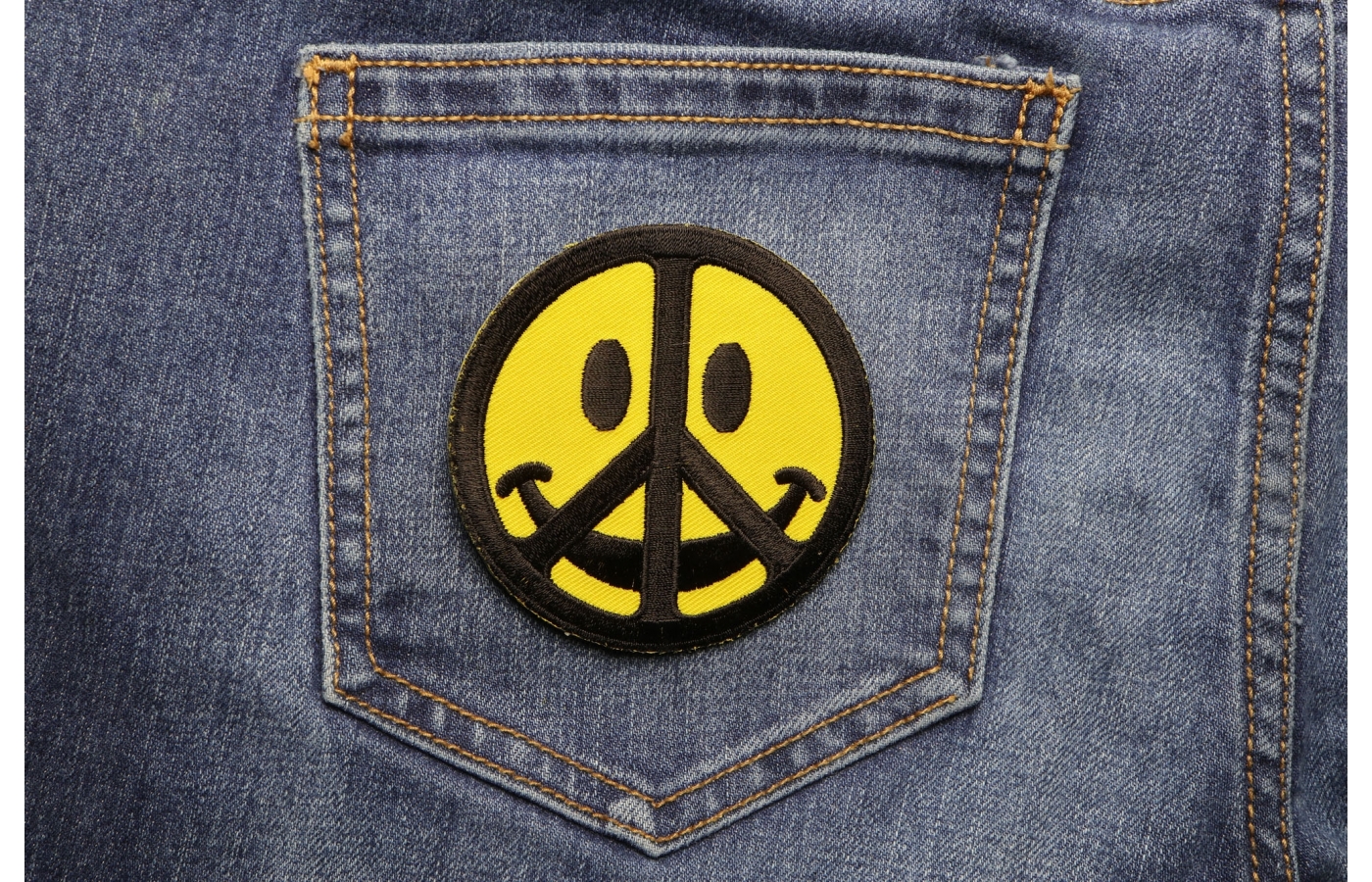 Smiley Face Peace Patch | Embroidered Patches