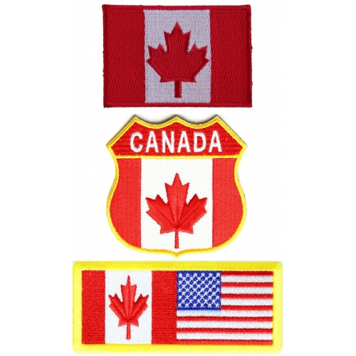 Canadian Flag Patches Embroidered 3 Flags | International Flags ...