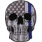 Blue Stripe American Flag Skull Police Patch, Skull Patches by Ivamis ...