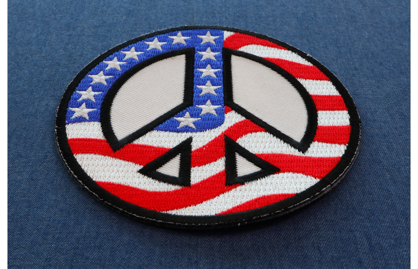 American Flag Peace Sign Patriotic Iron on Patch by Ivamis Patches