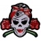 Lady Skull and Roses Patch, Biker Skull Patches by Ivamis Patches