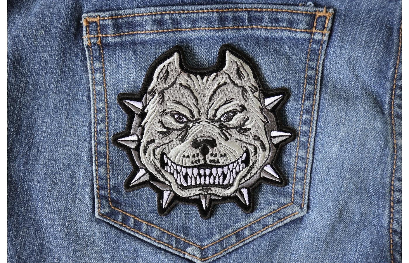 Gray Pitbull Dog Small Patch by Ivamis Patches