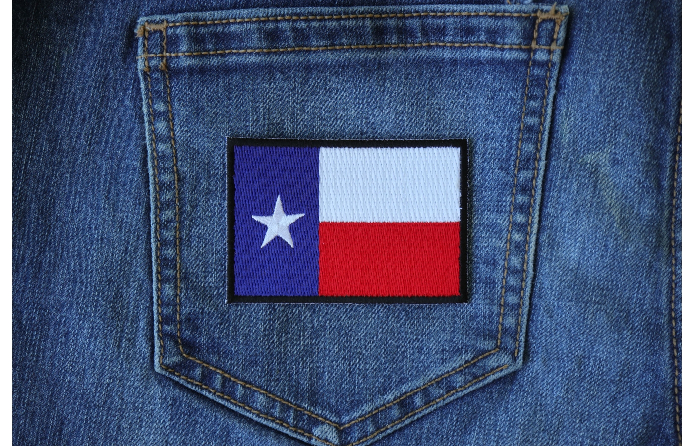 Black Border Texas Flag Patch by Ivamis Patches