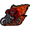 Devil Biker riding Motorcycle with Flames Patch, Biker Vest Patches ...