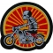 Sunset Skeleton Biker on Motorcycle Patch, Biker Skull Patches by ...