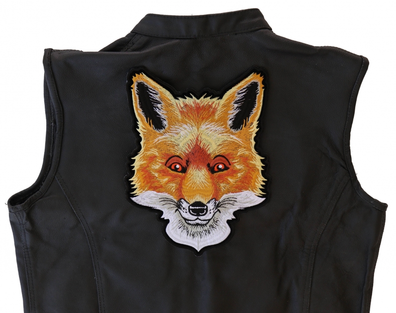 Brown Fox Large Embroidered Iron on Patch
