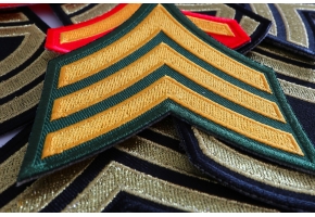 Green and Yellow Sergeant Chevron Patch by Ivamis Patches