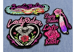 Set of 2 Small and Large Lady Rider Patches by Ivamis Patches