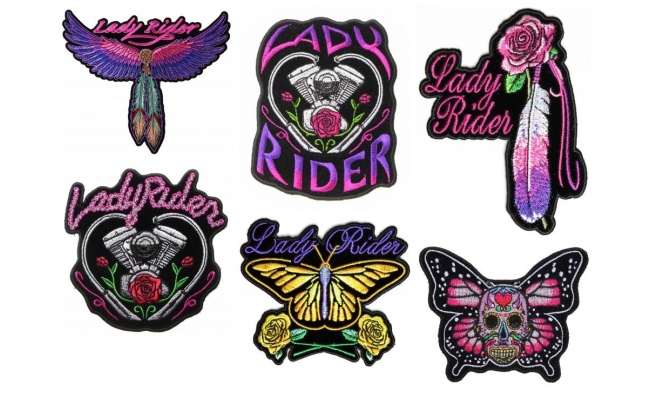 Lady Biker Patches - Sew or Iron on - Embroidered - TheCheapPlace.com