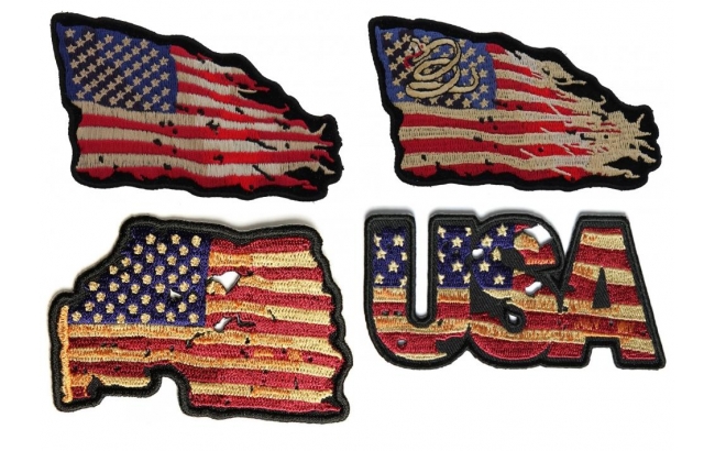 Vintage American Flag Patches - Sew or Iron on - Embroidered ...