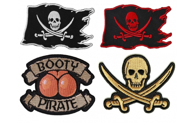 Pirate Patches - Sew or Iron on - Embroidered - TheCheapPlace.com