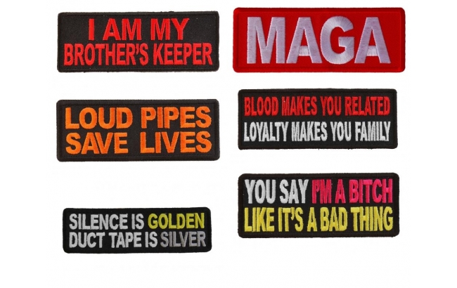 Saying Patches with Color - Sew or Iron on - Embroidered ...