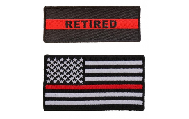 Red Stripe Fire Department Patches - Sew or Iron on - Embroidered ...