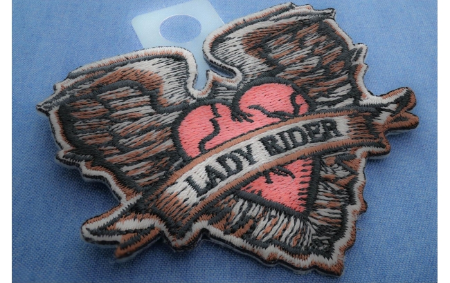 Lady Rider Patches for Bikers - Sew or Iron on - Embroidered ...
