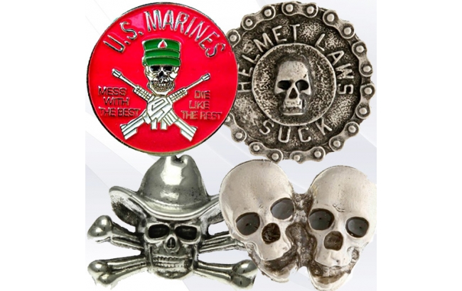 Shop Metal Skull Pins for your Biker Jacket - TheCheapPlace.com