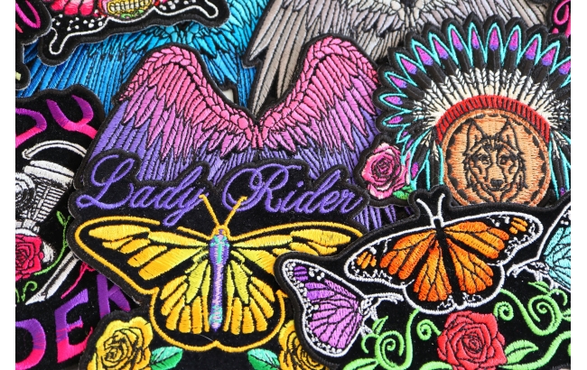 Lady Rider Patches for Bikers - Sew or Iron on - Embroidered ...
