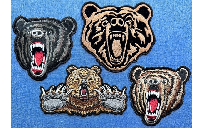 Bear Patches- Sew or Iron on Jackets and Vests - Embroidered ...