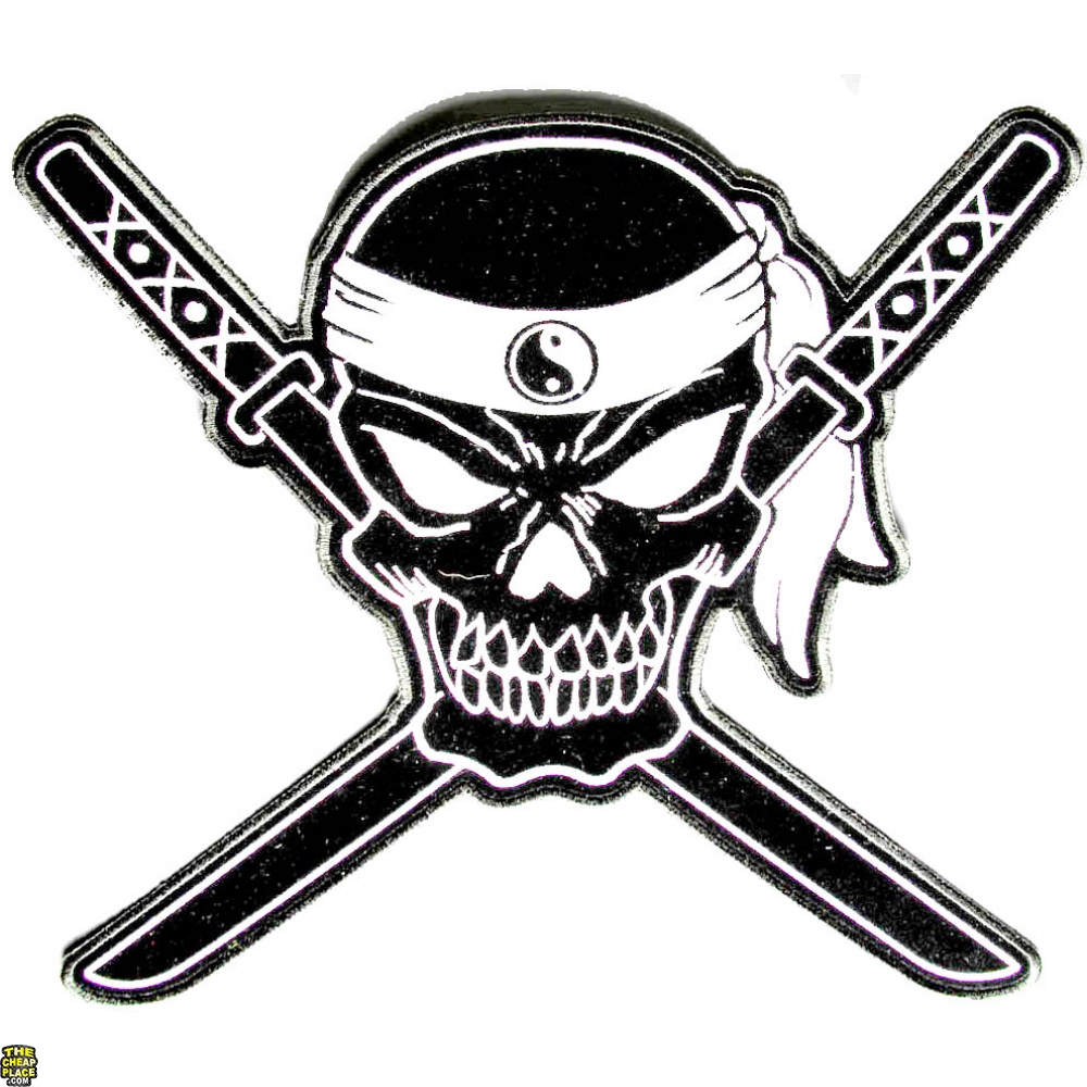 Large Skull Cross Swords Patch | Embroidered Patches