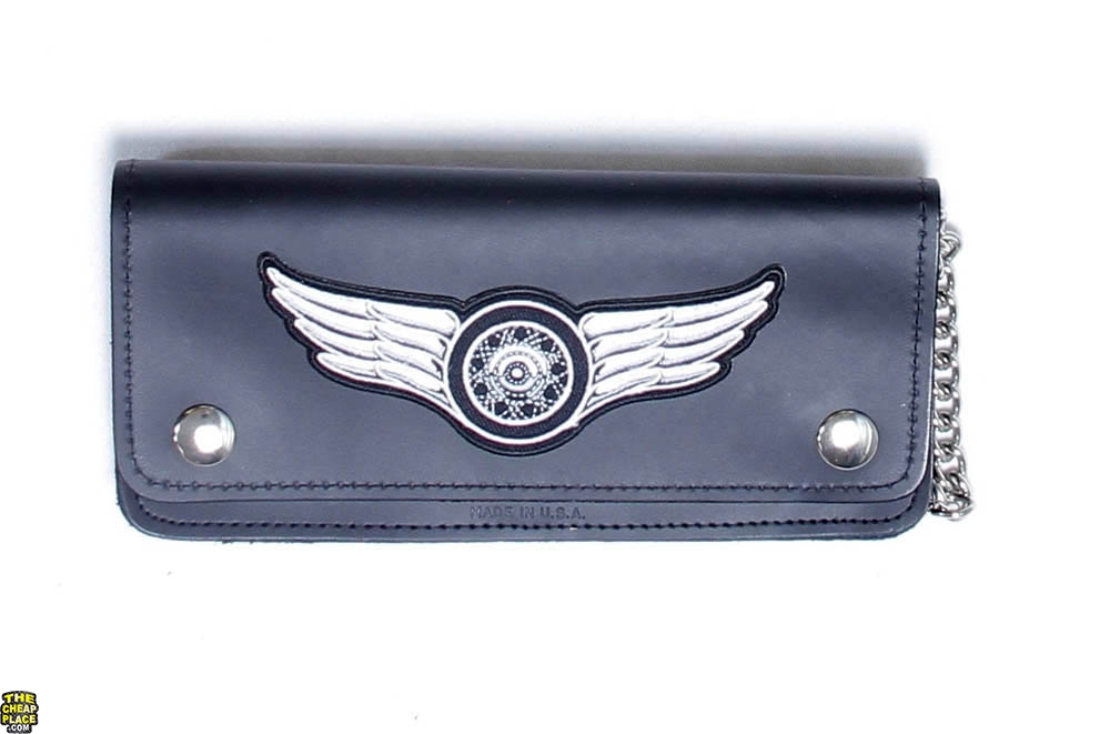 Winged Wheel Small White Patch | Biker Patches -TheCheapPlace
