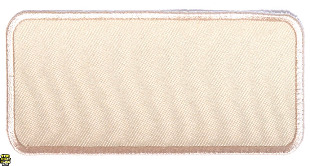 Beige 4 Inch Rectangular Blank Patch | Embroidered Patches