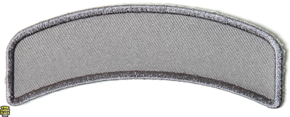Gray 4 Inch Arched Blank Patch Rocker | Embroidered Patches