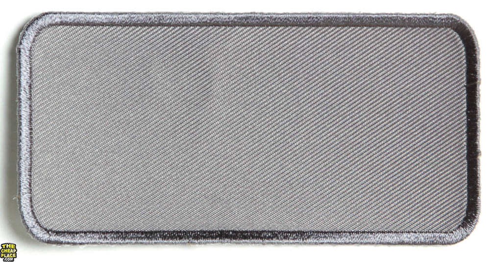 Gray 4 Inch Rectangular Blank Patch