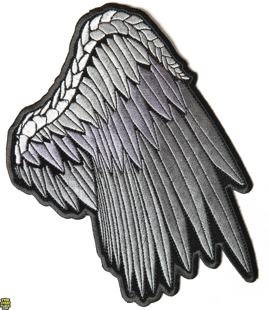 Silver Angel Right Wing Patch | Embroidered Patches