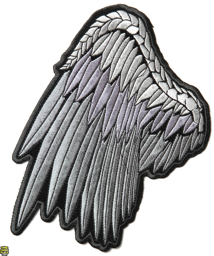 Silver Left Angel Wings Patch | Angel Wing Patches -TheCheapPlace