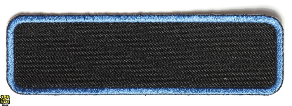 Blank Name Tag Patch Blue Border | Embroidered Patches