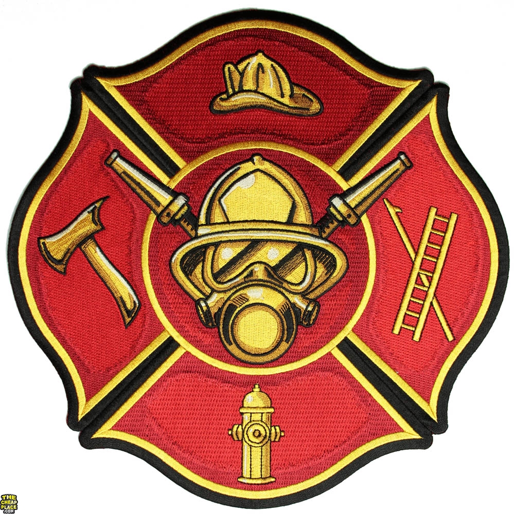 Large Fire Fighter Axe Ladder Hydrant Cap Patch | Embroidered Patches