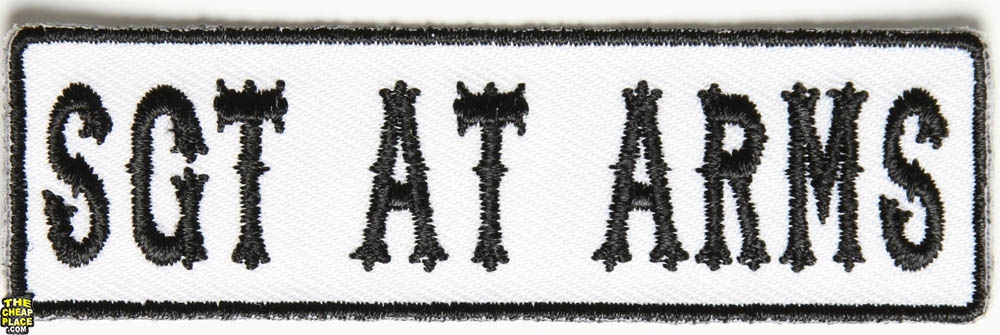 Sgt At Arms Patch Black On White