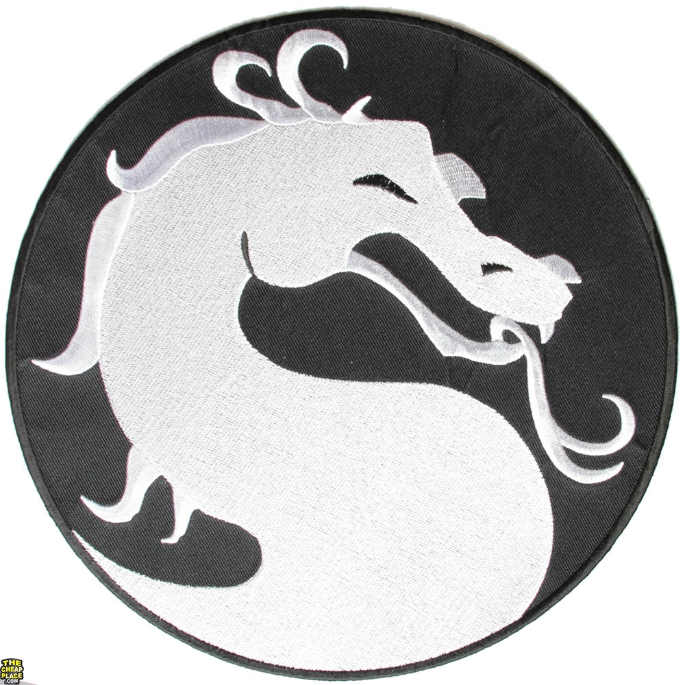 Large White Dragon Back Patch | Embroidered Patches
