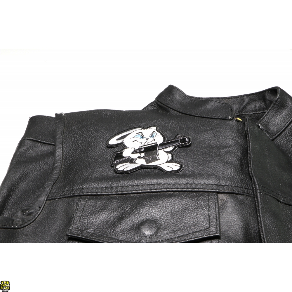 Machine Gun Bunny Rabbit Novelty Iron on Patch - TheCheapPlace