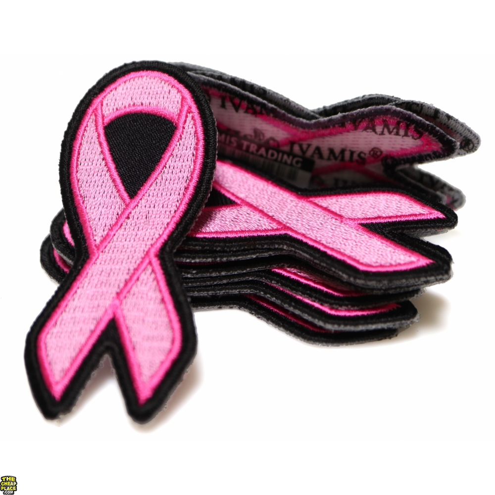 Pack of One Dozen Pink Ribbon Patches in Bulk - TheCheapPlace