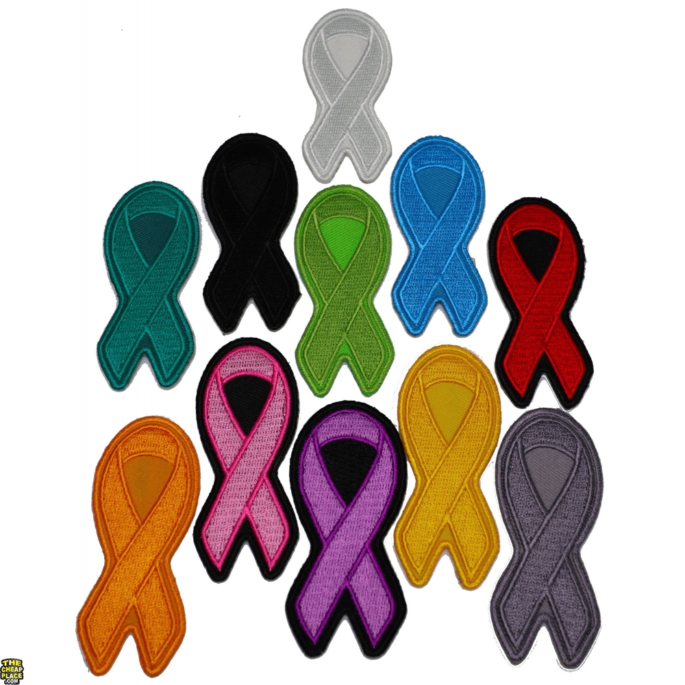 Set of 11 Colored Support Ribbon Patches - TheCheapPlace