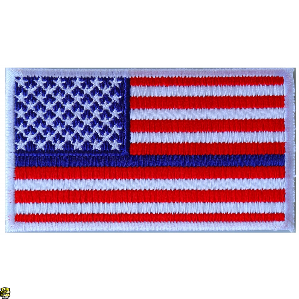 Thin Blue Line RWB American Flag Patch | Police Patches -TheCheapPlace