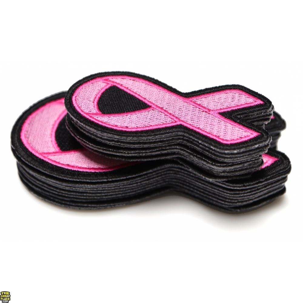 Two Dozen Pink Ribbon Patches in Bulk - 12 of each size - TheCheapPlace